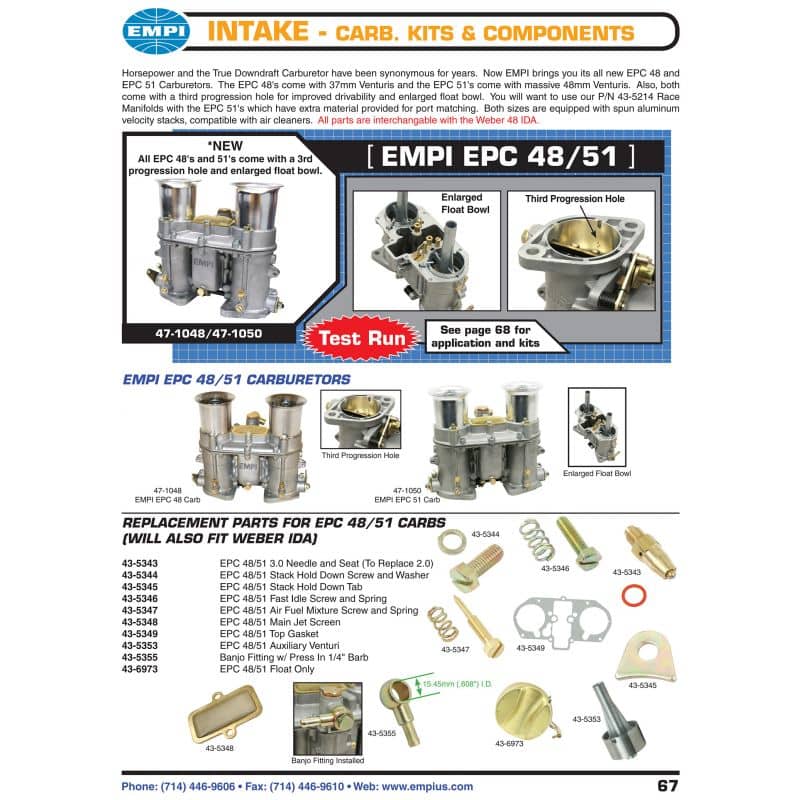 EMPI EPC 51mm IDA Carby - per carb - Rod Penrose Racing