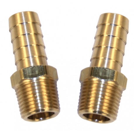 Oil line brass fittings - 1/2" NPT to 1/2" hose - Rod Penrose Racing
