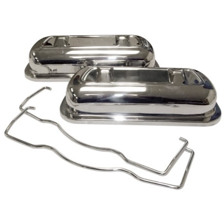 Stainless Valve Covers (with internal tabs) - Set of 2 - Rod Penrose Racing